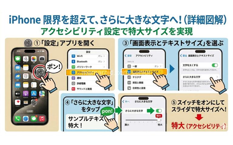 スマホの文字を大きくする方法！iPhone・Android別の簡単手順と「読みやすくなる」裏ワザまとめ | スマホらくらくナビ